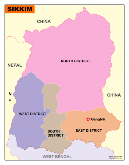 Sikkim Map- Download The Free Map In Pdf - Infoandopinion